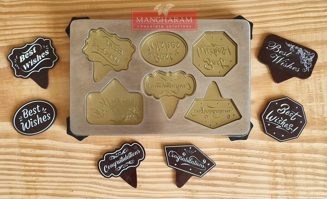 Mangharam Choco Cake Topper Mould SSP 144 Best Wishes Congratulations